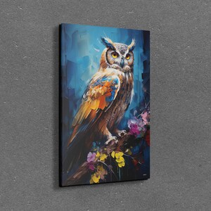 Owl, Owl Canvas Art, Huge Canvas, Canvas Wall Art, Owl Lover Gift, Loft ...
