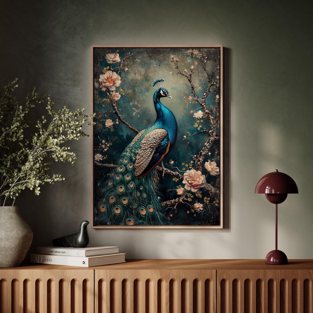 Victorian Peacock Canvas Wall Art - Etsy