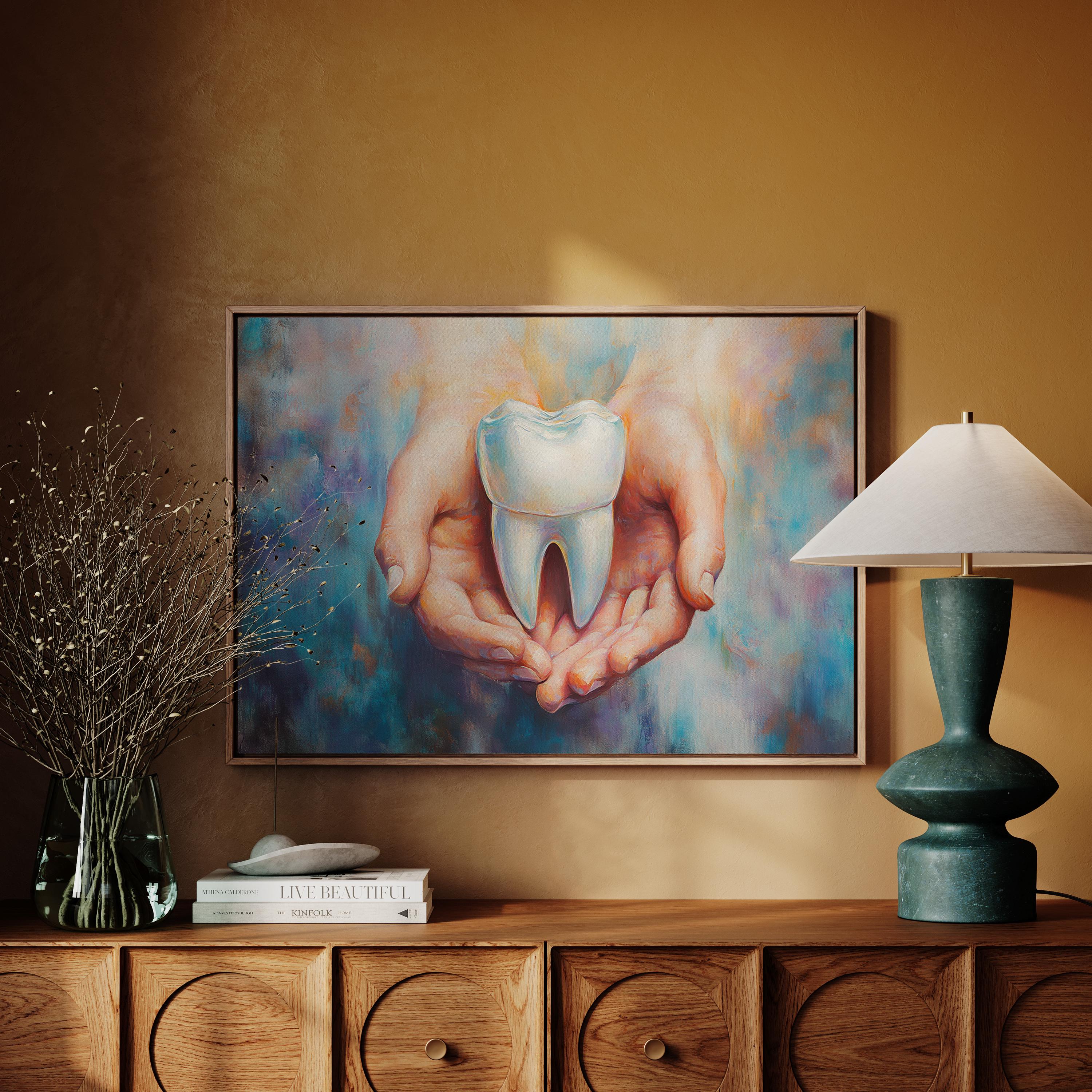 Dentist Office Wall Art, Tooth Painting, Dental Clinic Decor, Oral Care ...