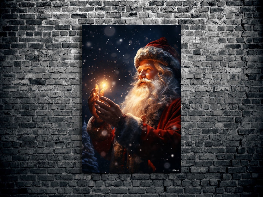 Magical Santa Christmas Wall Art, Canvas Wall Print, Christmas Style ...