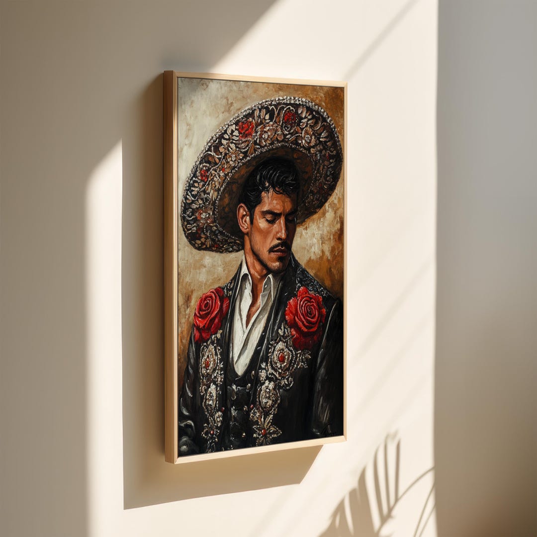 Mexican Charro Canvas Art, Vintage Oil Painting, Traditional Mariachi ...