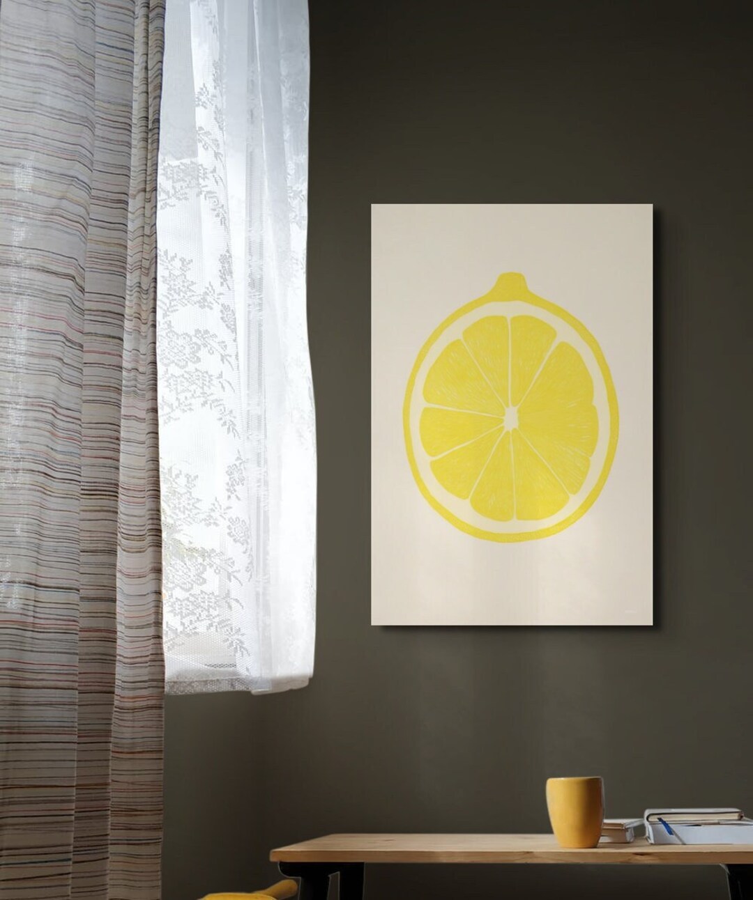 Art mural au citron, impressions au citron, décor dimpression dœuvres ...