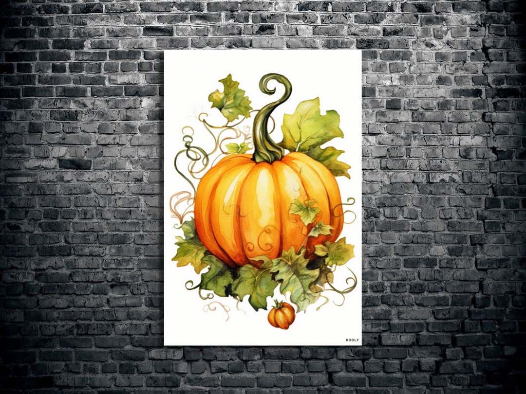 Halloween Pumpkin Wall Art Canvas Wall Print Halloween Art - Etsy