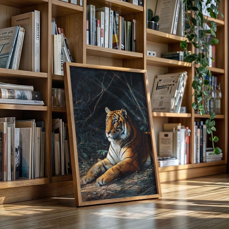 Majestic Tiger Painting | Wild Jungle Animal Wall Art - Etsy
