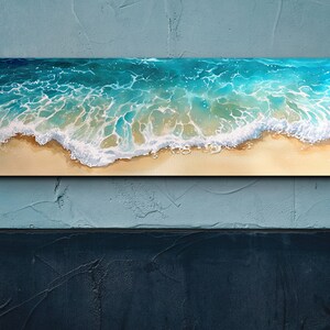 Panoramic Watercolor Ocean Wave Canvas Wall Art - Etsy