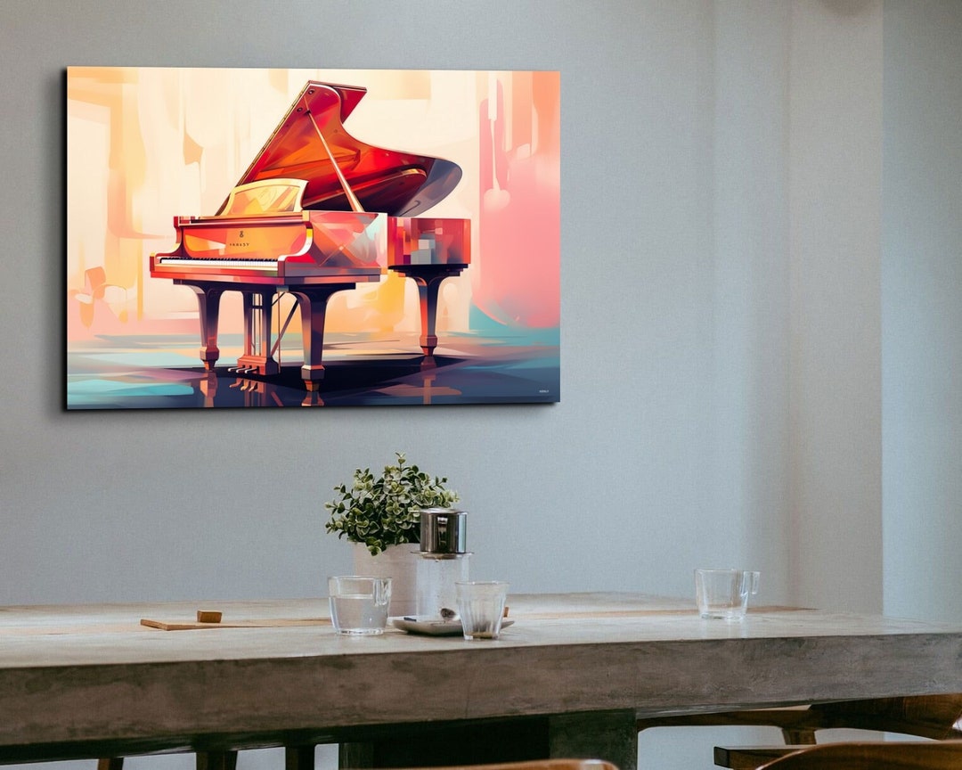 Abstract Piano Canvas Wall Art, Piano Art, Art for Musicians, Pianist ...