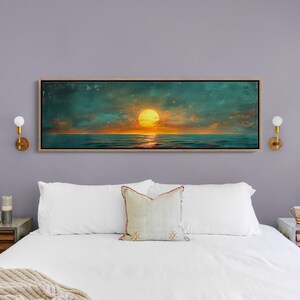 Panoramic Mid Century Modern Sunset Canvas Wall Art Print - Etsy