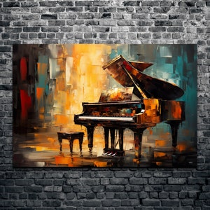 Abstract Piano Canvas Wall Art, Piano Art, Art for Musicians, Pianist ...