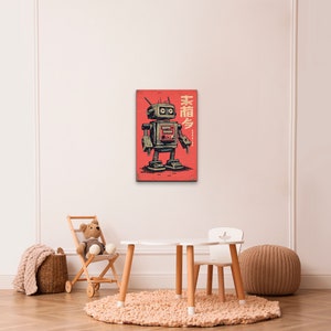 1950s Style Atomic Fallout Robot Cartoon, Robot Art, Ready to Hang ...