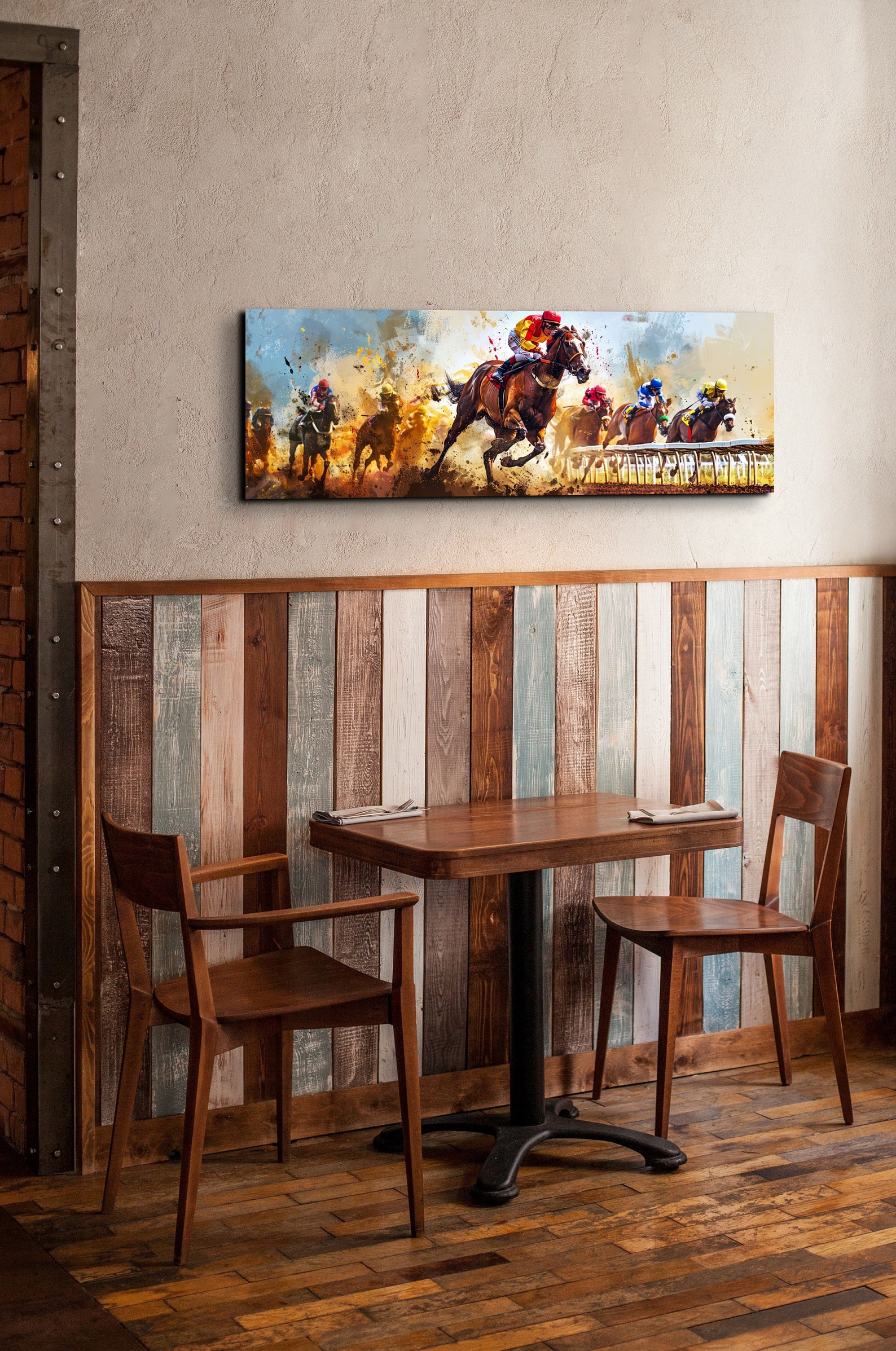 Dynamic Kentucky Derby Horse Racing Ready to Hang Canvas Wall Art Print ...