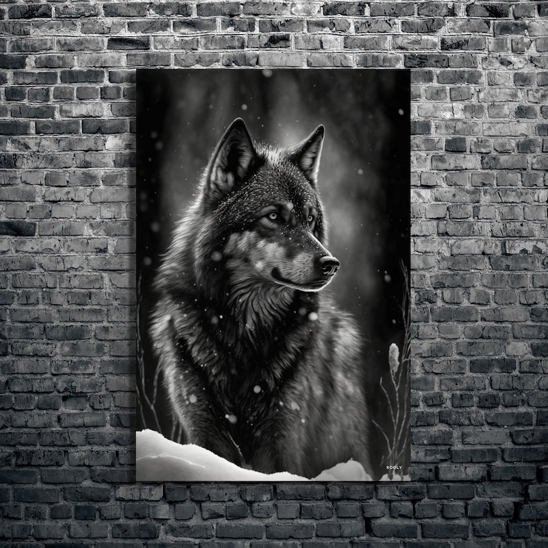 Wolf Charcoal Art - Etsy