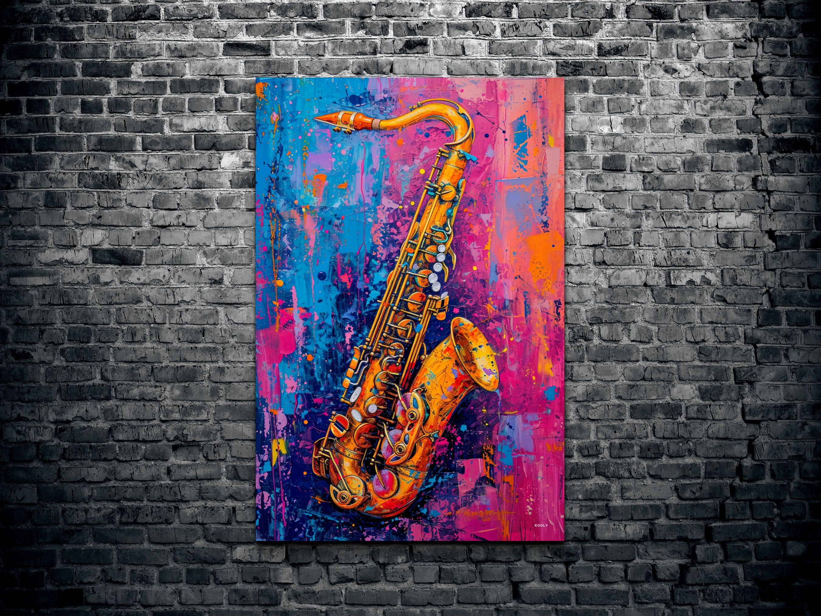 Pop Art Saxophone Canvas Wall Art - Etsy