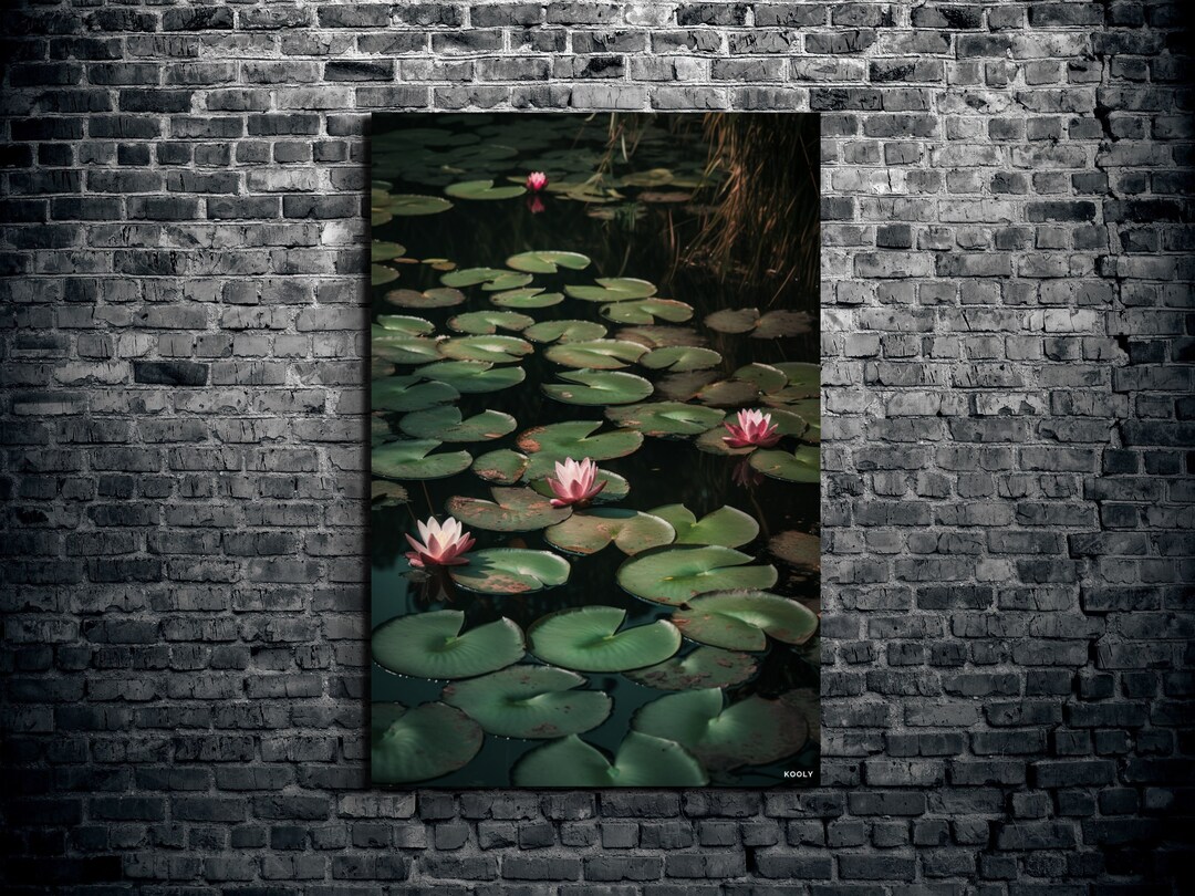 Pond Filled With Lily Pads Canvas Art, Lily Pads and Flowers Nature ...