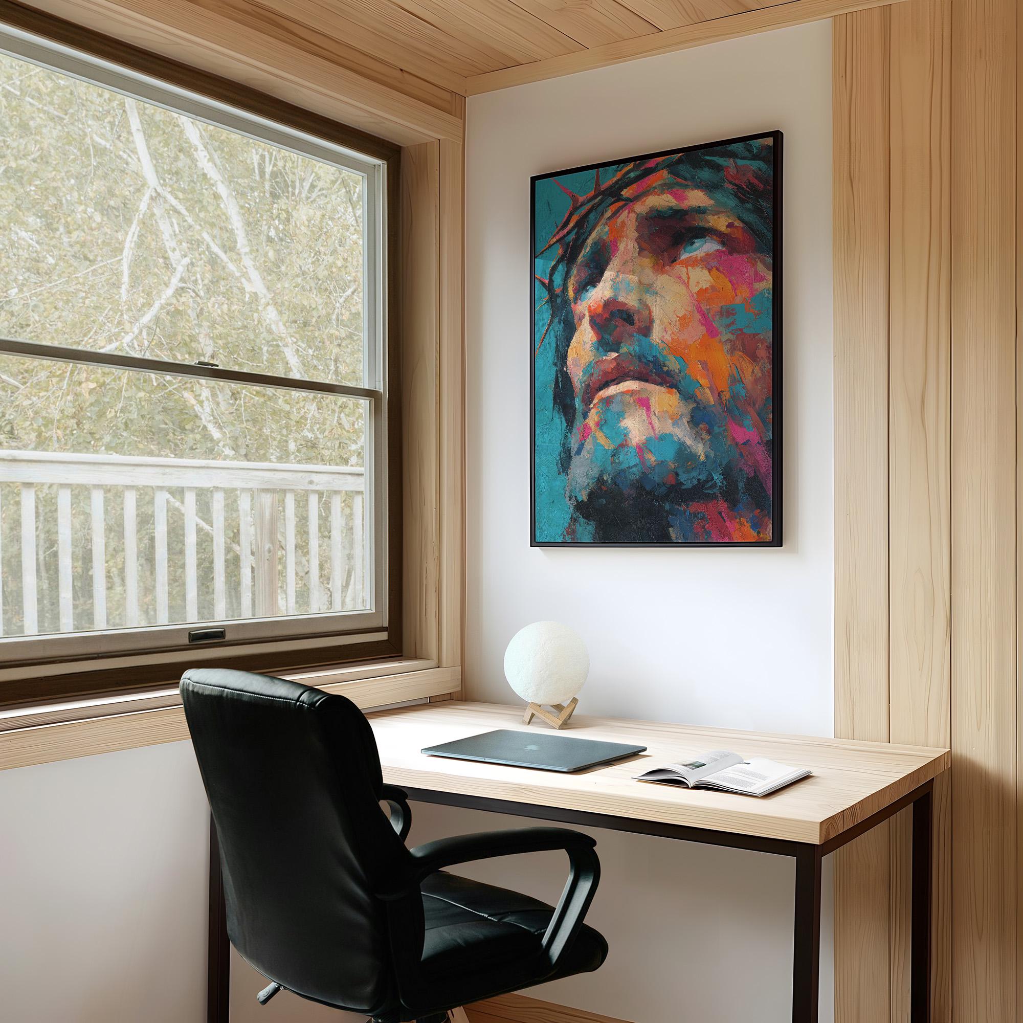 Vibrant Jesus Portrait in Bold Impasto Colors - Etsy