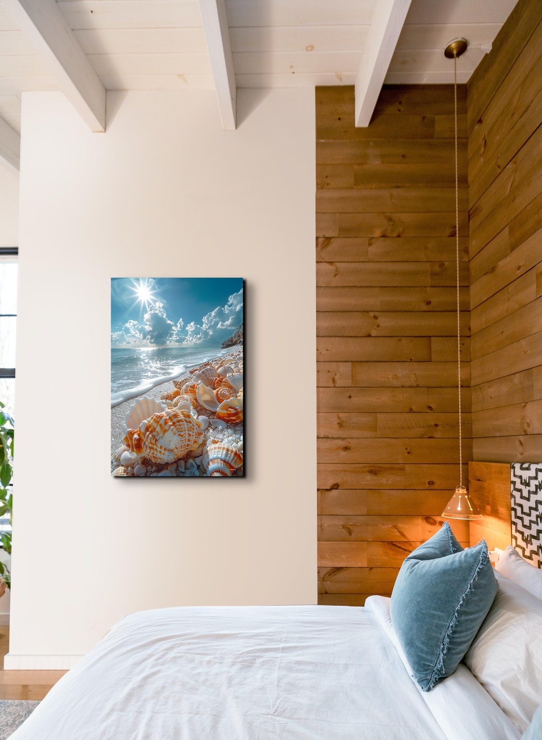 Sea Shell Canvas Wall Art Print, Ocean Beach Wall Decor, Extra Large ...