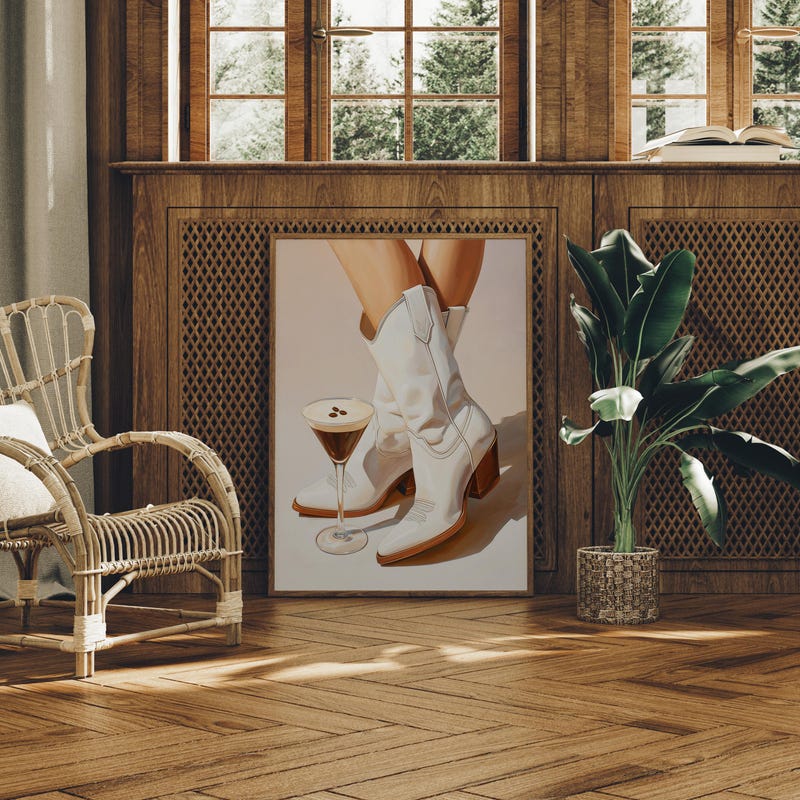 Cowboy Martini Painting - Etsy