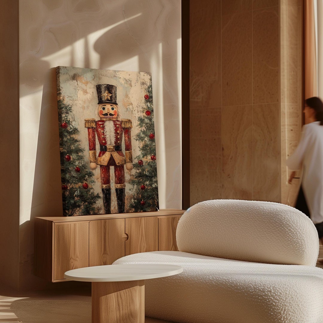 Classic Nutcracker Wall Art - Festive Christmas Decor With Red Ornament ...