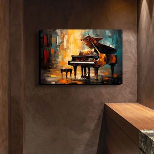 Abstract Piano Canvas Wall Art, Piano Art, Art for Musicians, Pianist ...
