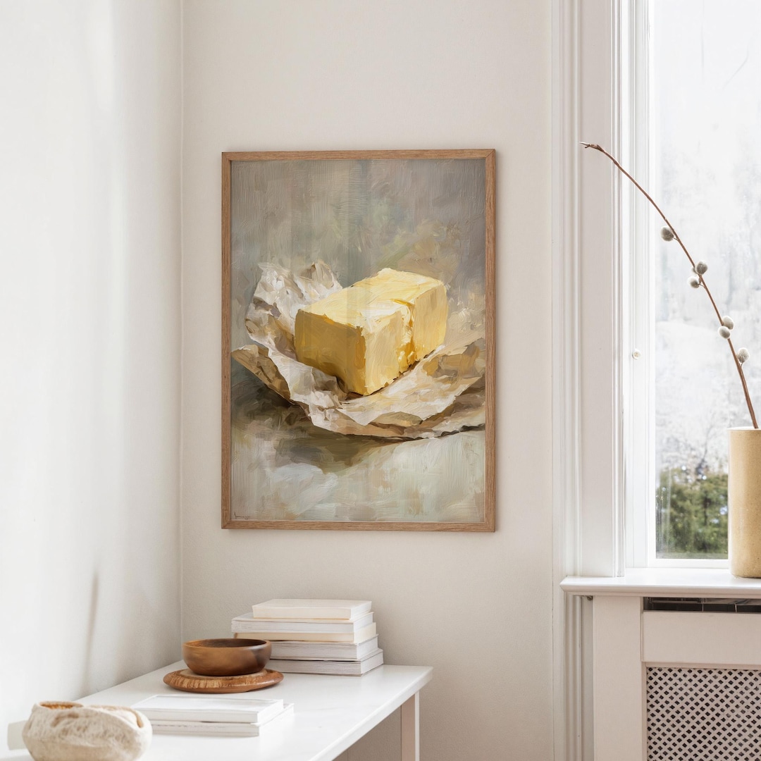 Realistic Butter Still Life on Wrinkled Parchment - Etsy