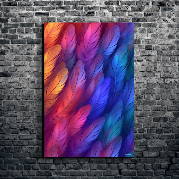 Colorful Feather Art - Etsy