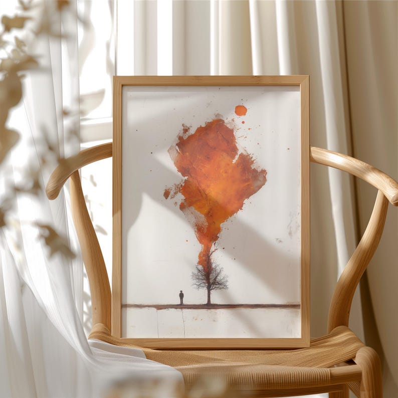 Man Beside Tree Ablaze With Color - Etsy UK