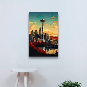 Space Needle Travel Poster, Seattle Washington Travel Poster, Space ...