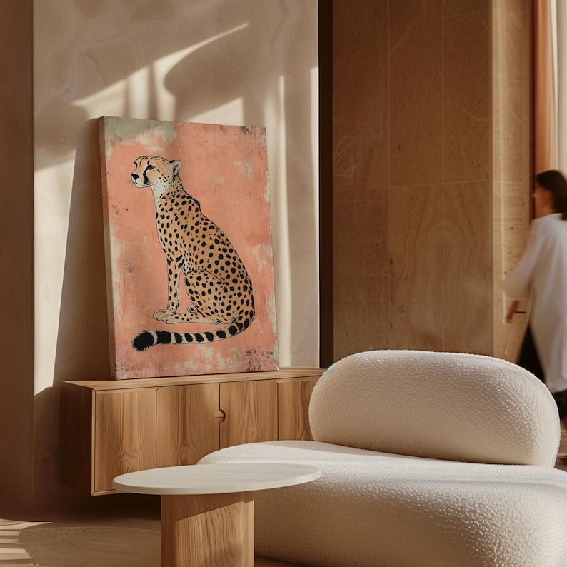 Modern Cheetah Canvas Wall Art – Stylish Wildlife Decor for Living Room ...