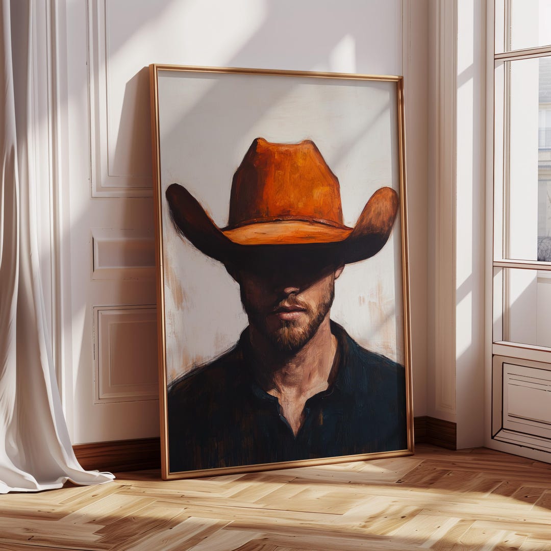 Cowboy Portrait Canvas Art | Western Rustic Wall Decor | Bold Country ...