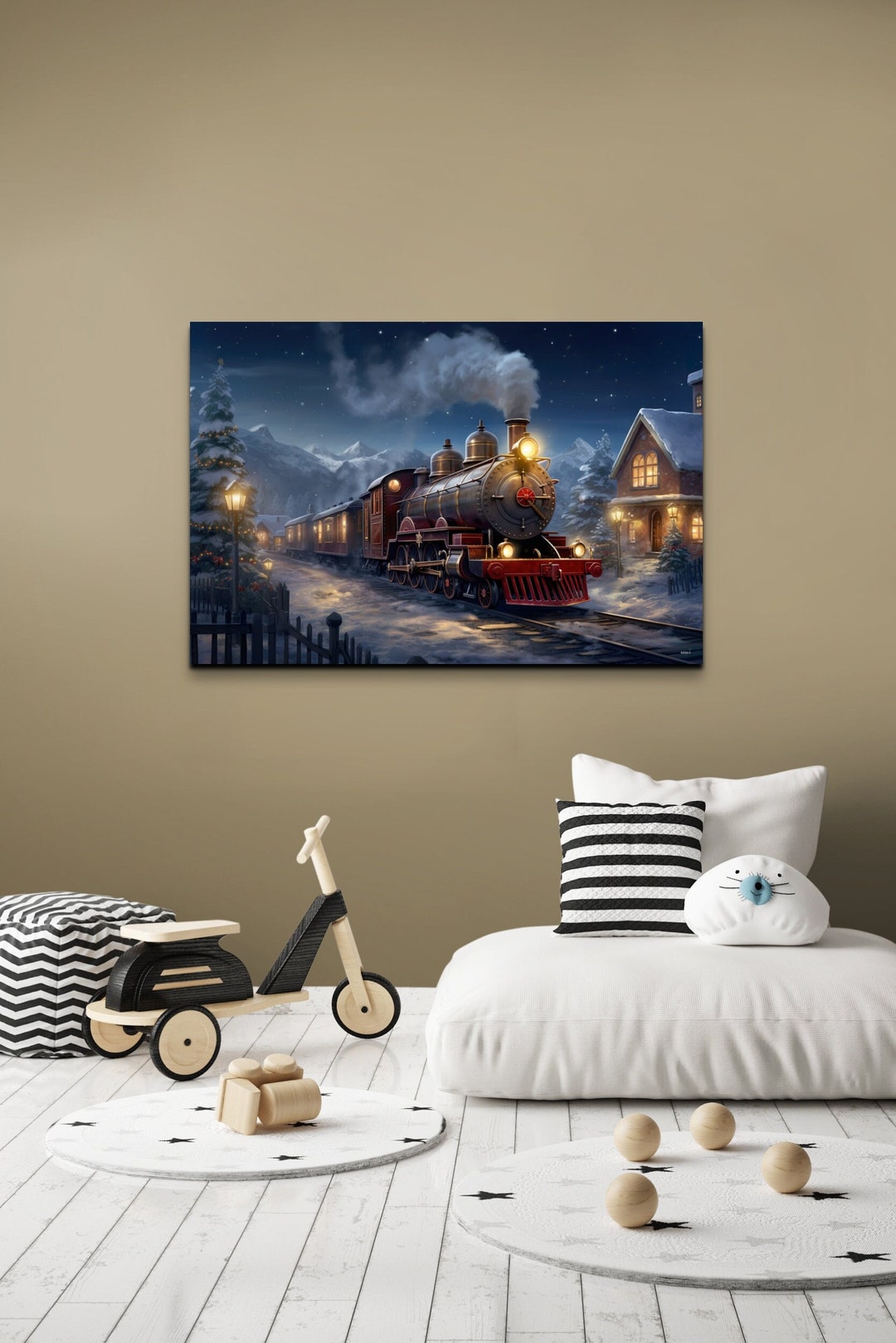 Watercolor Steam Train Wall Art, Locomotive Wall Decor, Train Wall Art ...