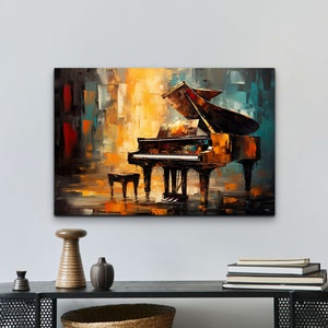 Abstract Piano Canvas Wall Art, Piano Art, Art for Musicians, Pianist ...