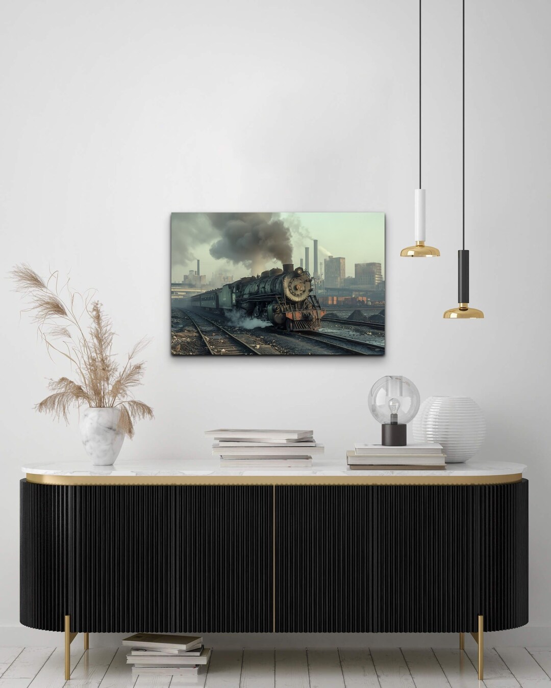 Train Wall Art Steam Old Train Canvas Locomotive Wall Art Train Canvas ...