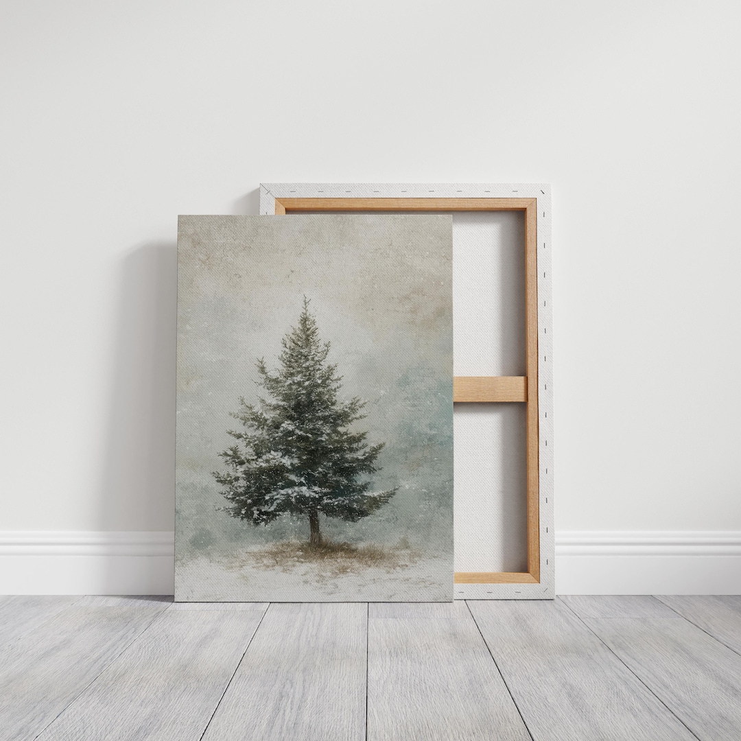 Snow Crusted Christmas Trees in the Forest Ready to Hang Canvas Wall ...