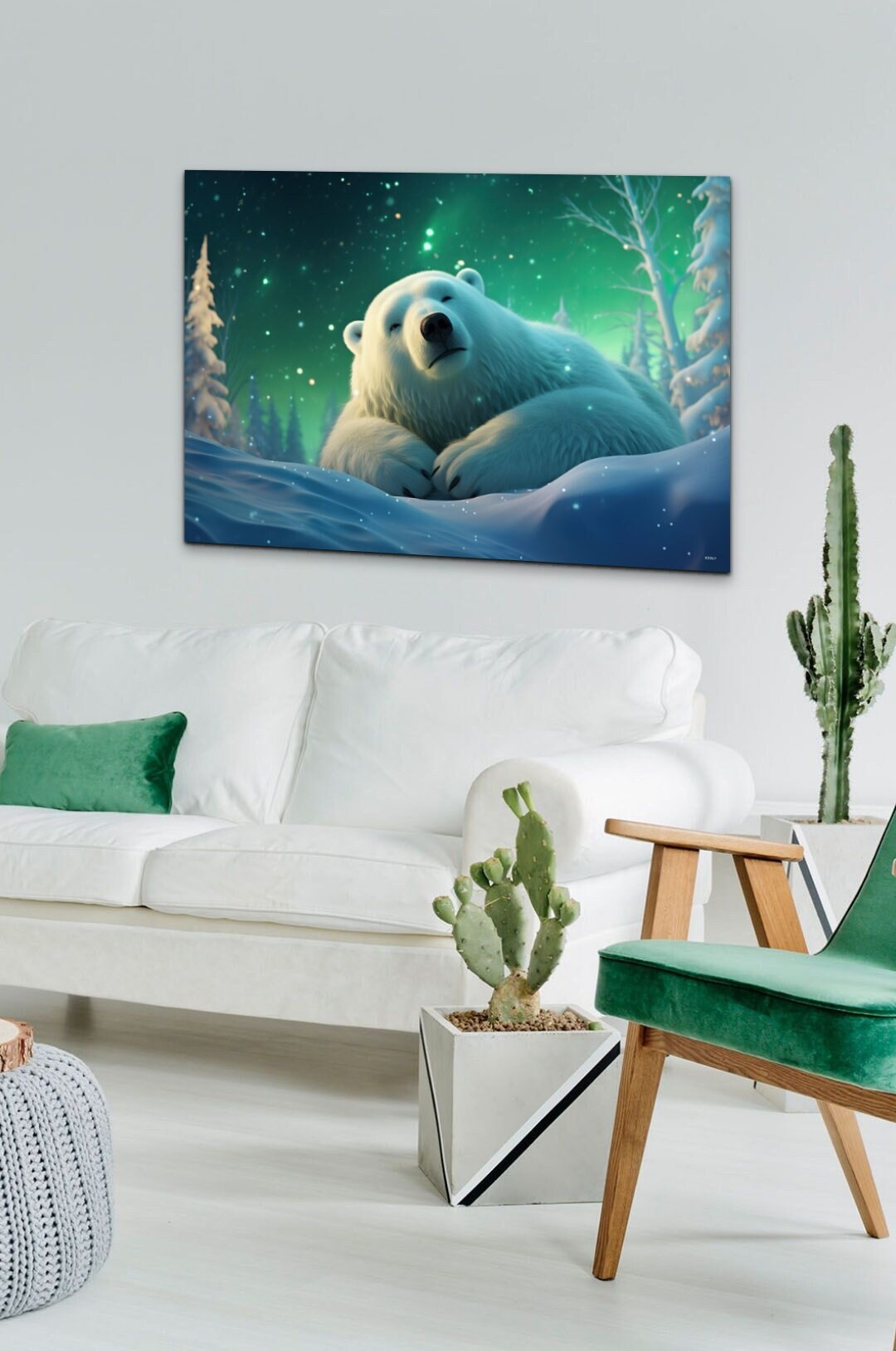 Polar Bear Canvas Wall Art, Polar Bear Canvas Home Decor, Polar Bear ...