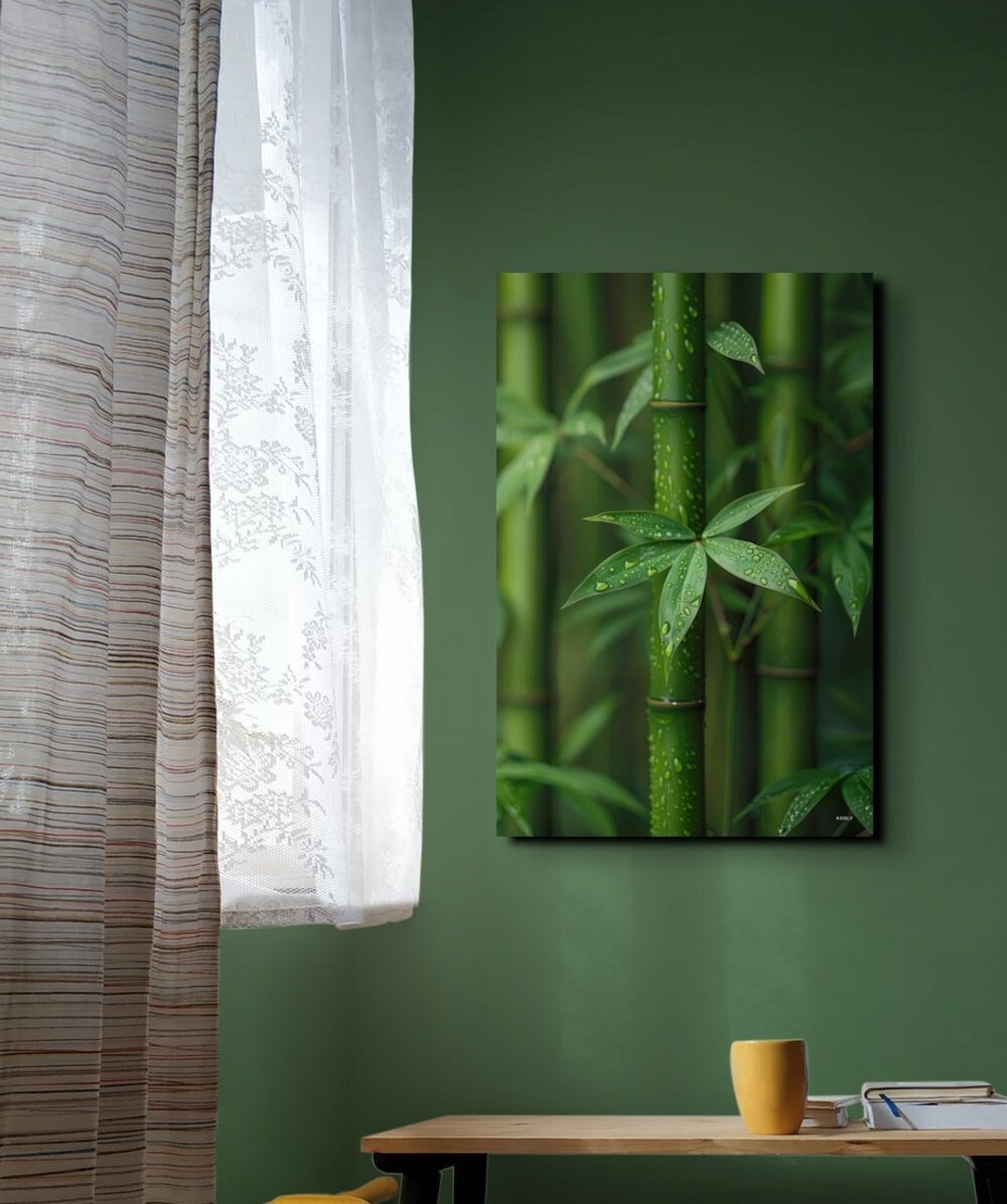 Green Bamboo Trees Wall Art Canvas Print. Office Decor Bamboo Art ...