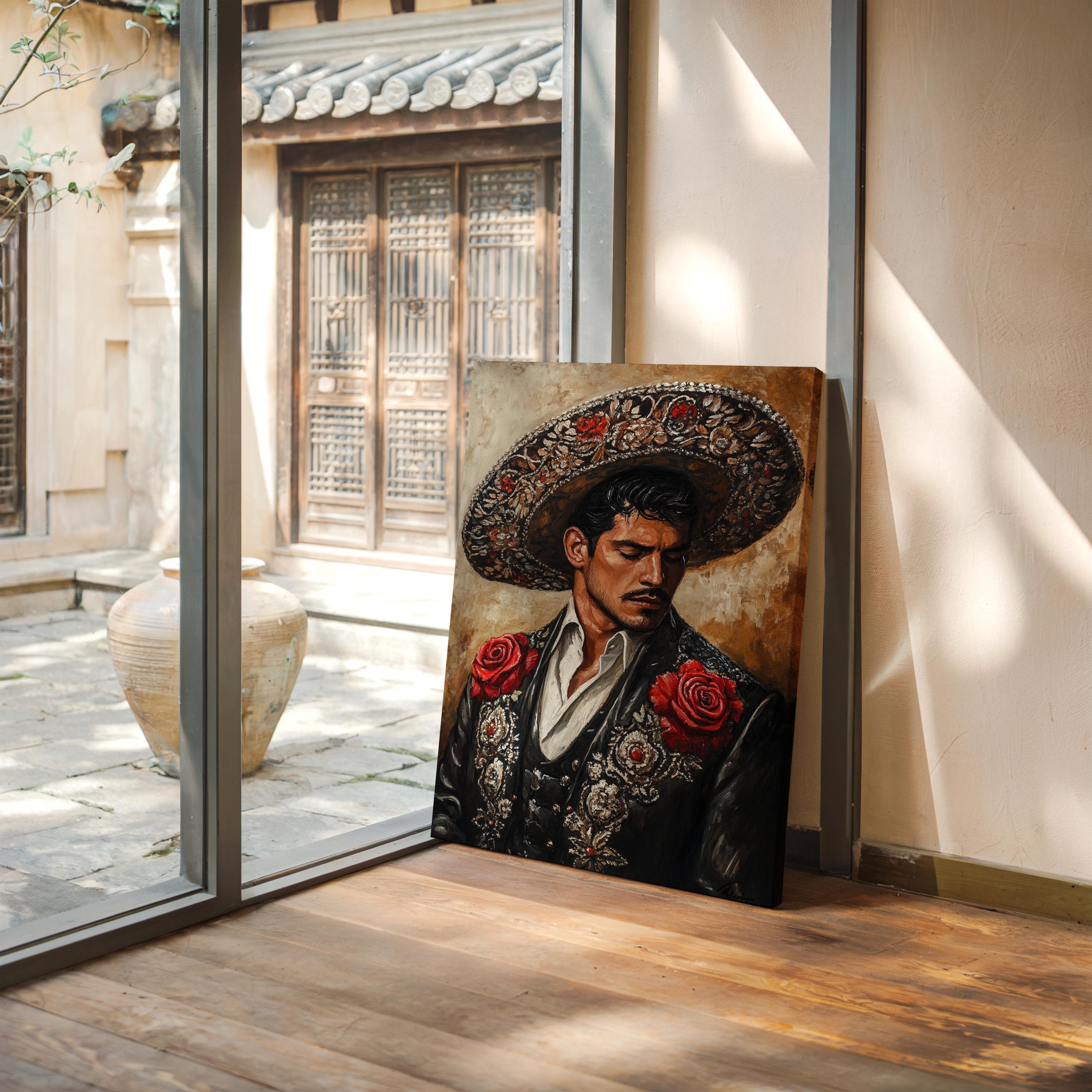 Mexican Charro Canvas Art, Vintage Oil Painting, Traditional Mariachi ...