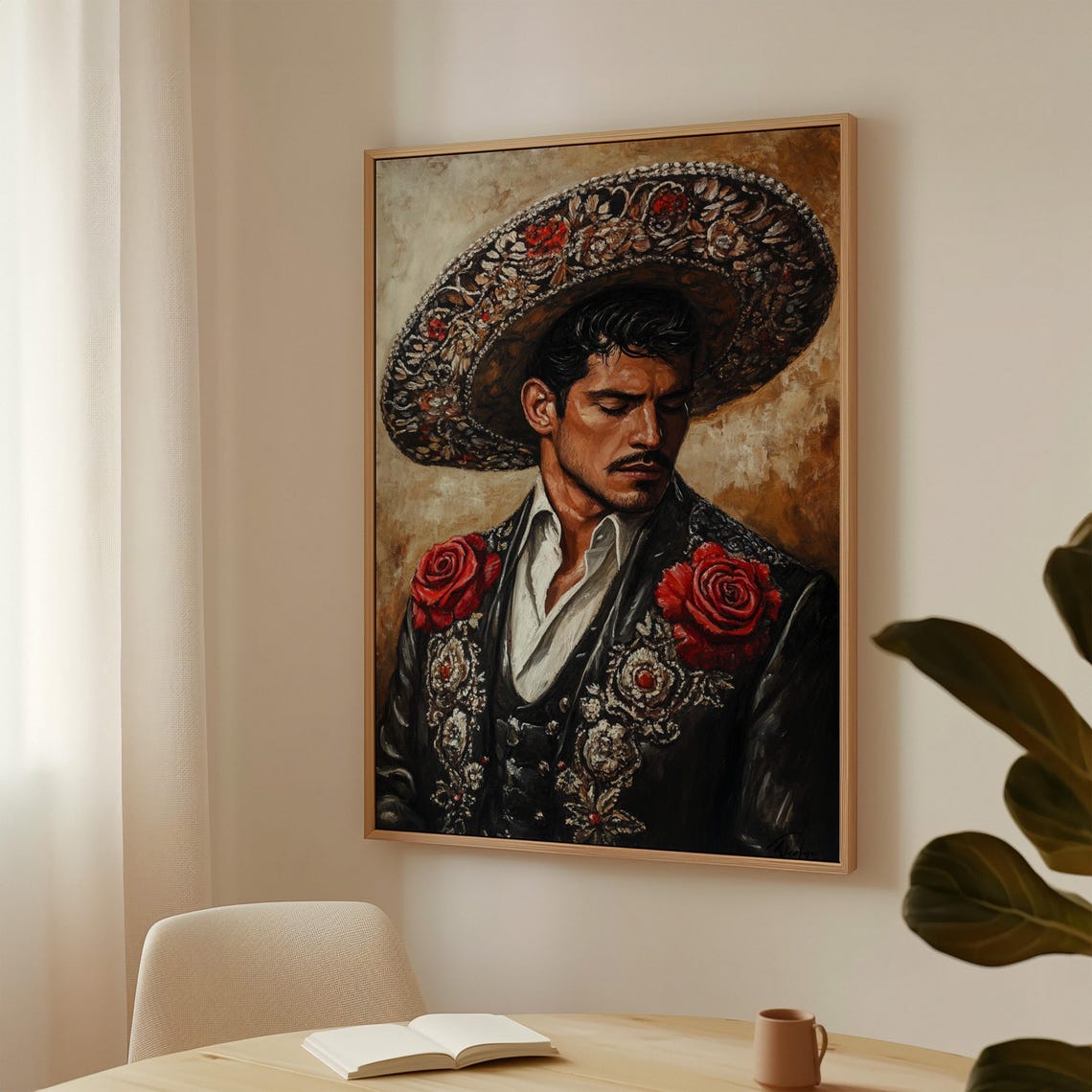 Mexican Charro Canvas Art, Vintage Oil Painting, Traditional Mariachi ...