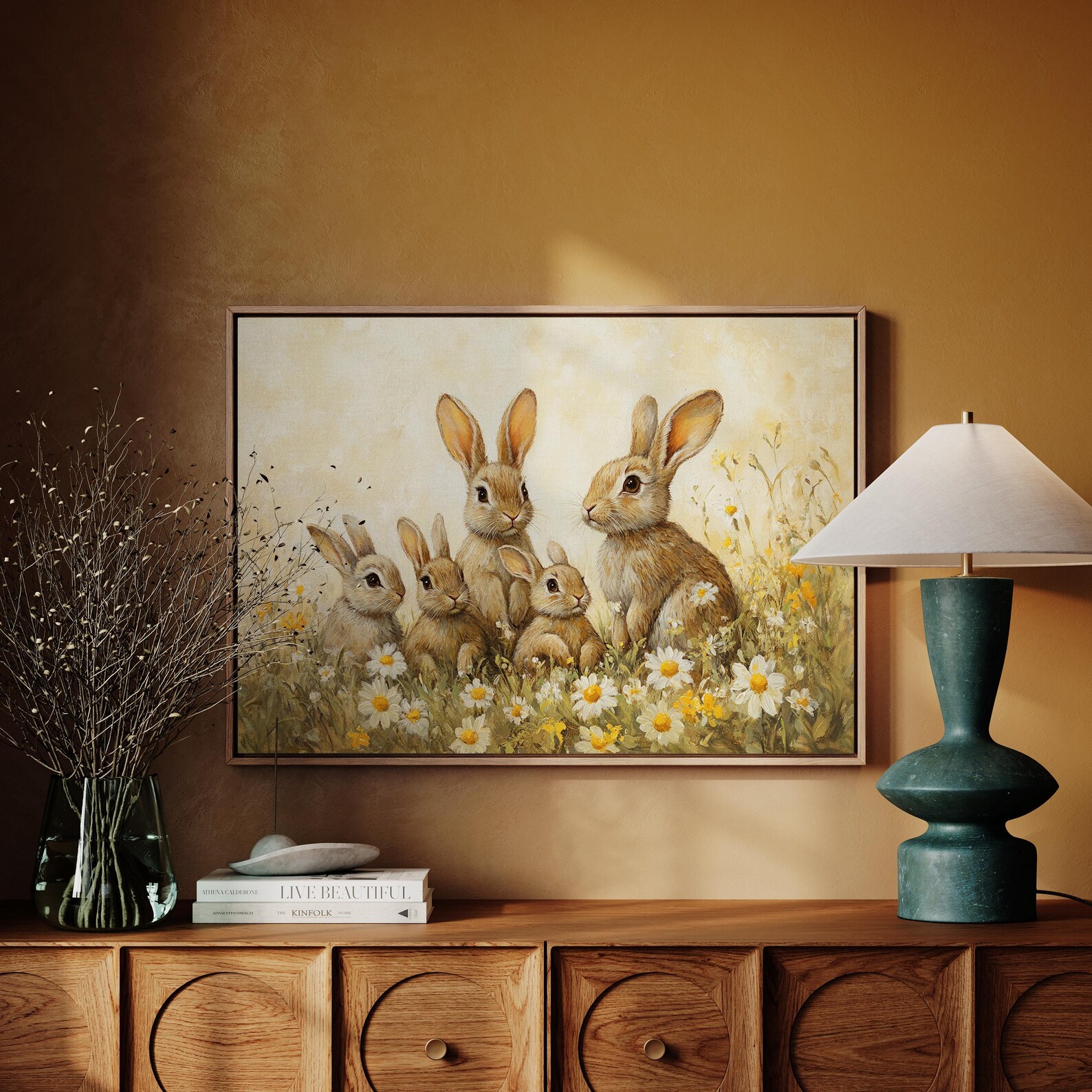 Adorable Rabbit Family in Wildflower Meadow – Nature-inspired Bunny ...