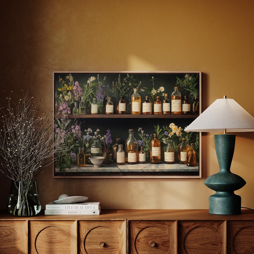 Vintage Apothecary Wall Art, Herbal Medicine Decor, Dark Academia ...