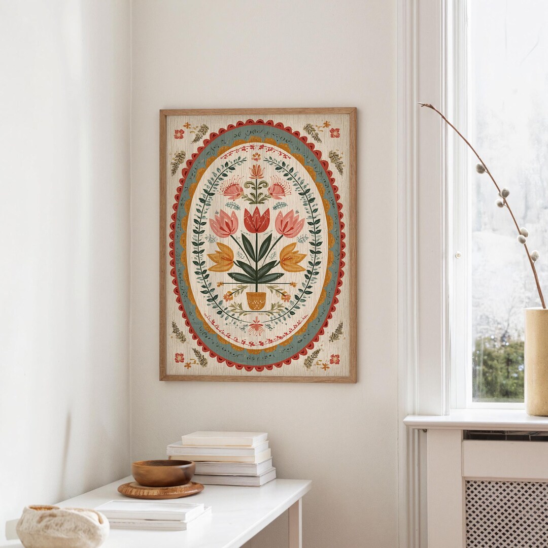 Tulip Garden Folk Emblem - Etsy UK