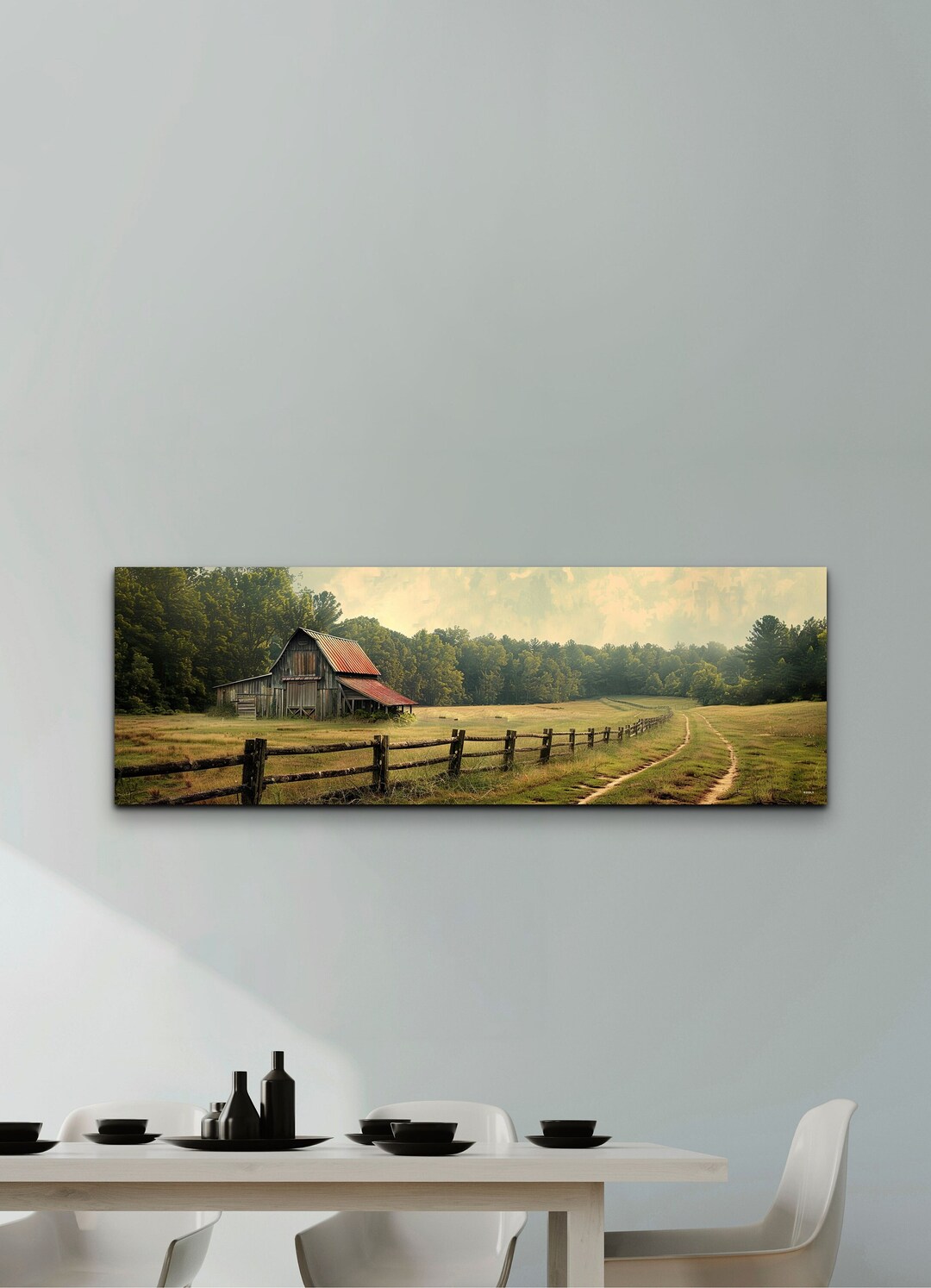 Panoramic Antique Barn Rustic Canvas Wall Art - Etsy