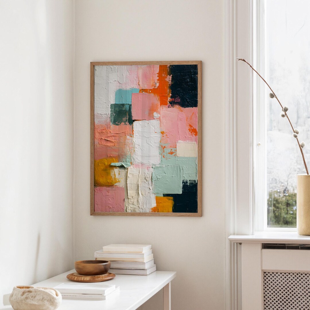 Bold Pastel Blocks in Textured Harmony - Etsy