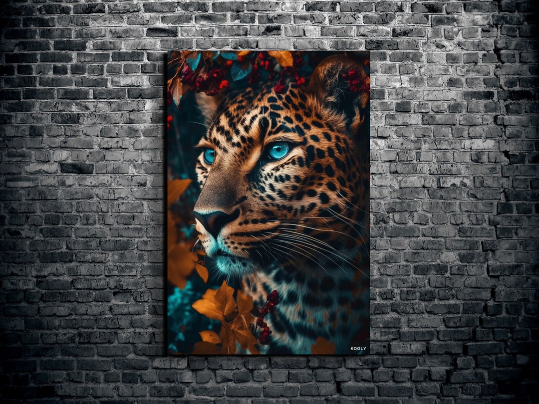 Leopard Canvas Wall Art, Colorful Leopard Wall Decor Canvas Wall Art ...