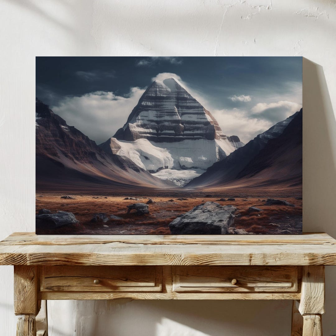 Mount Kailash Tibet Wall Art – Scenic Landscape Canvas Print With Snow ...