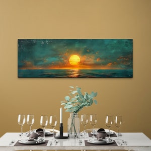 Panoramic Mid Century Modern Sunset Canvas Wall Art Print - Etsy