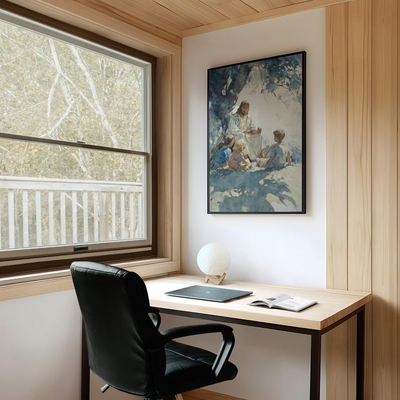 Let the Children Come | Jesus Teaching Under the Tree - Etsy