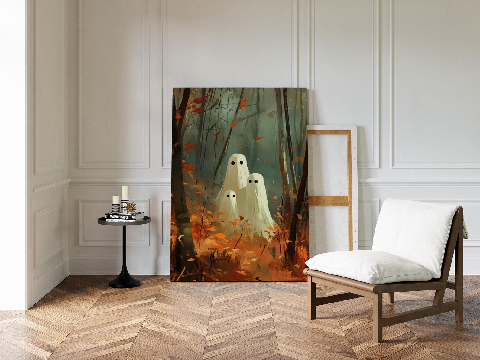 Ghost Family in Enchanted Forest | Spooky Cute Halloween Wall Art ...