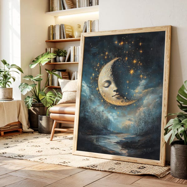 Moon Face Painting - Etsy