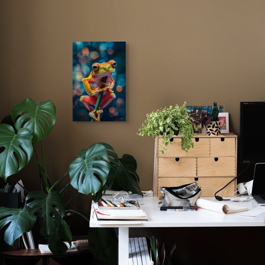 Frog Canvas Wall Art Print, Tree Frog Wall Decor, Extra Large Wall Art, Ready to Hang, Portrait ...