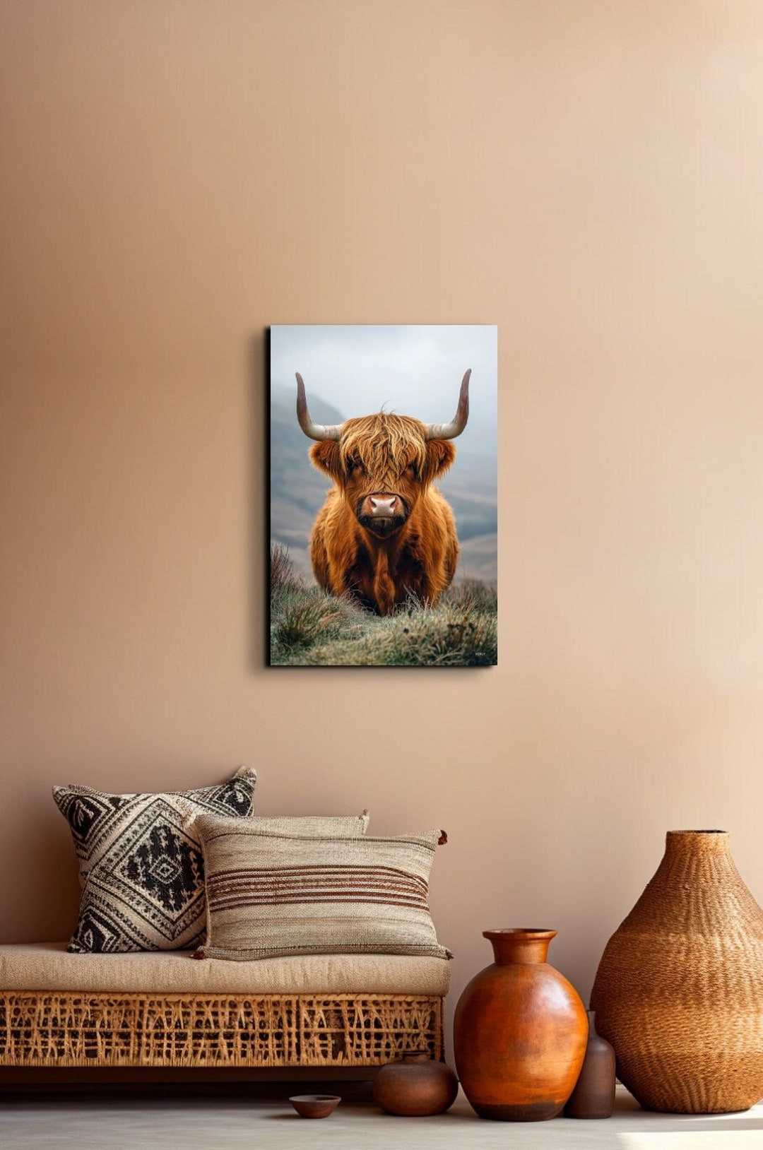 Farm House Cattle Ranch Decor Canvas Wall Art, Cow Canvas Print Wall ...
