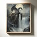 Majestic Dragon Perched on Waterfall Cliff Under Moonlight, Epic ...